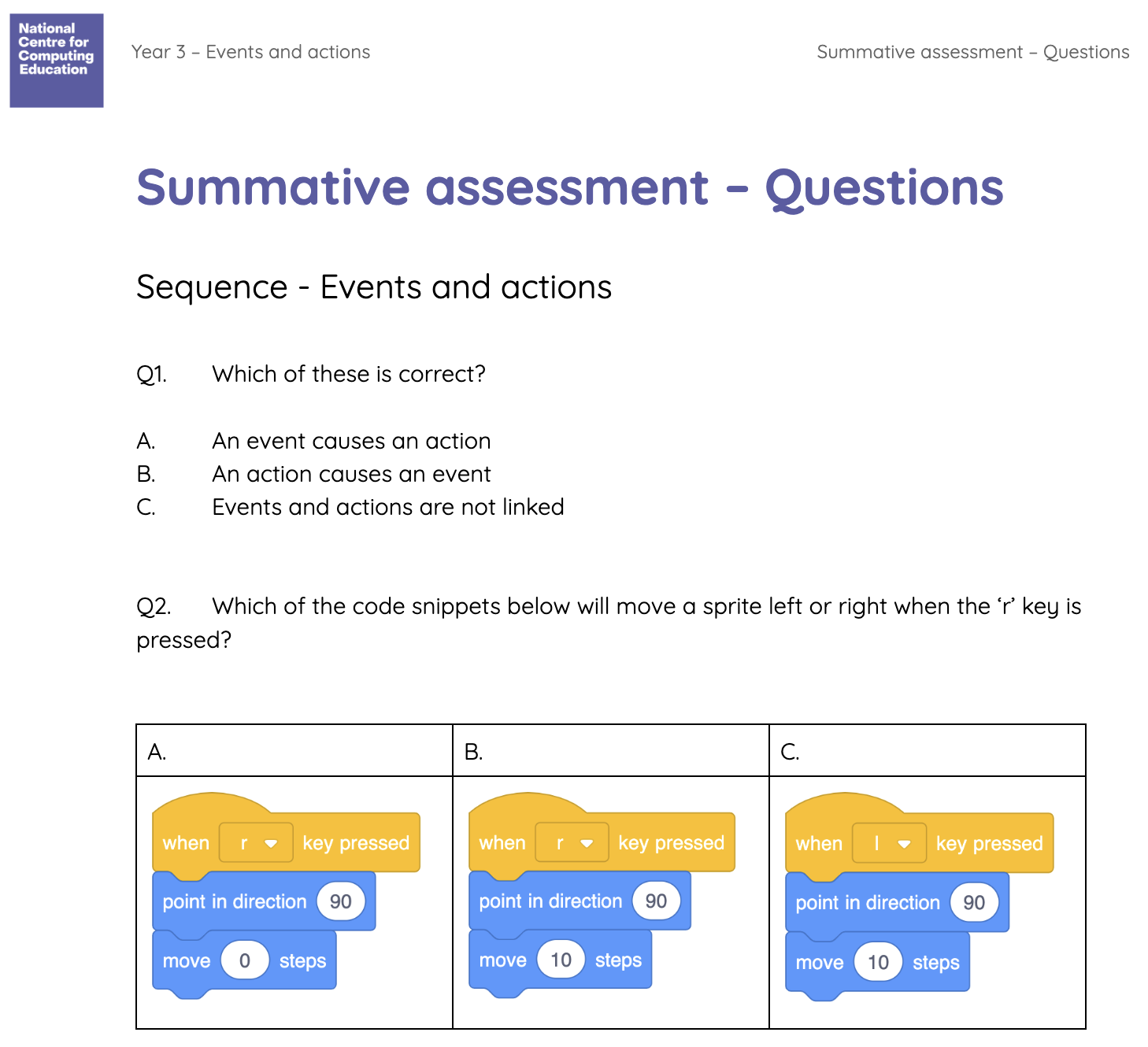 NCCE Teach Computing KS2 Assessment quizzes in MS & Google Forms – Run ...
